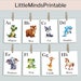 Flashcards Printable Learning Tool for Wildlife Animal Alphabet ...