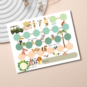 Jungle Reward Chart for Kids With Printable Achievement Award and Idea ...