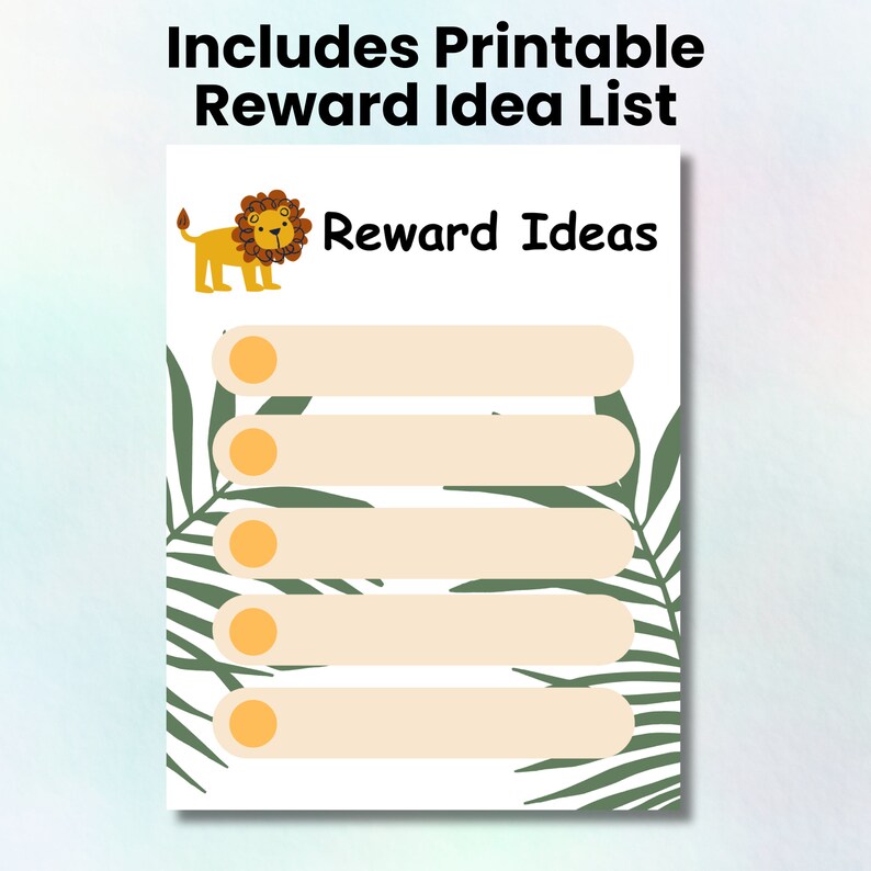 Zoo Reward Chart for Kids With Printable Achievement Award and Idea ...