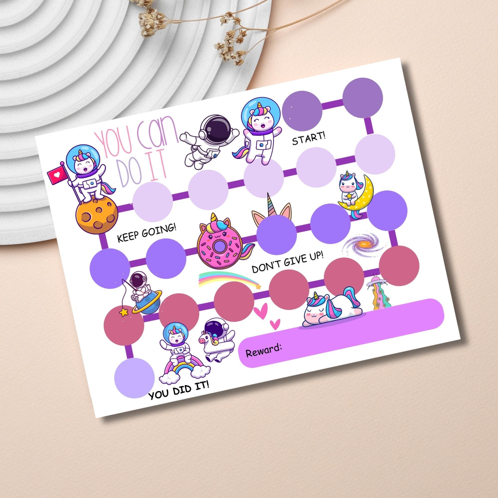 Unicorn Astronaut Reward Chart for Kids With Printable Achievement ...