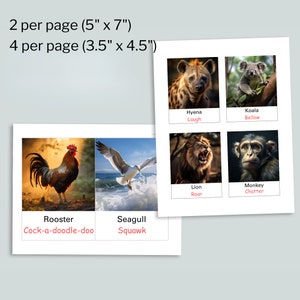 Animal Sound Flashcards Educational Printable Flashcards for Kids ...