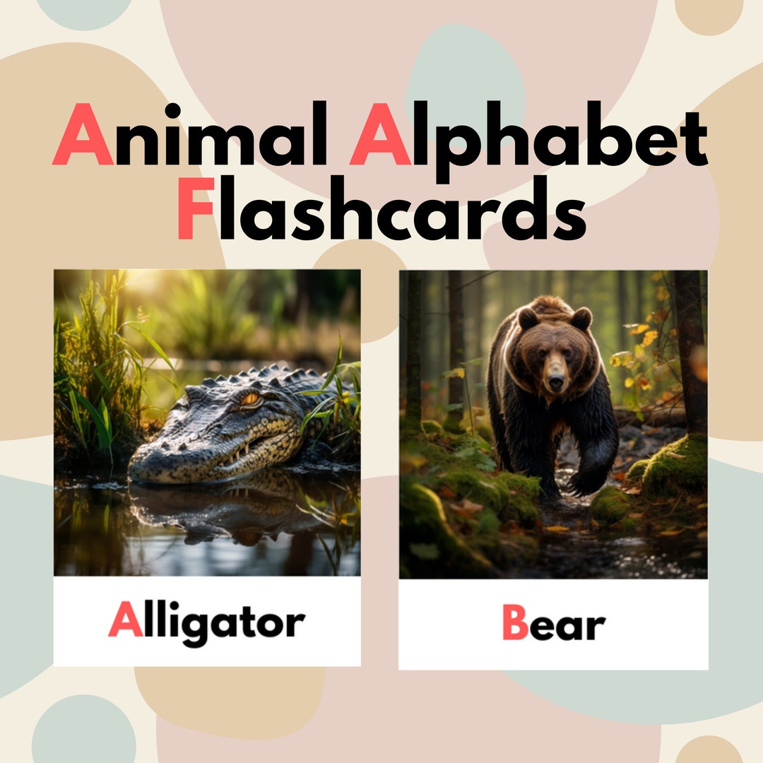 Animal Alphabet Flashcards Educational Printable Flashcards for Kids ...