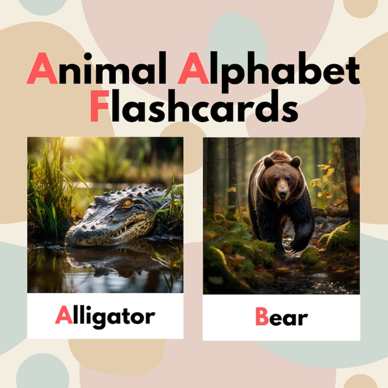 Animal Alphabet Flashcards Educational Printable Flashcards for Kids ...