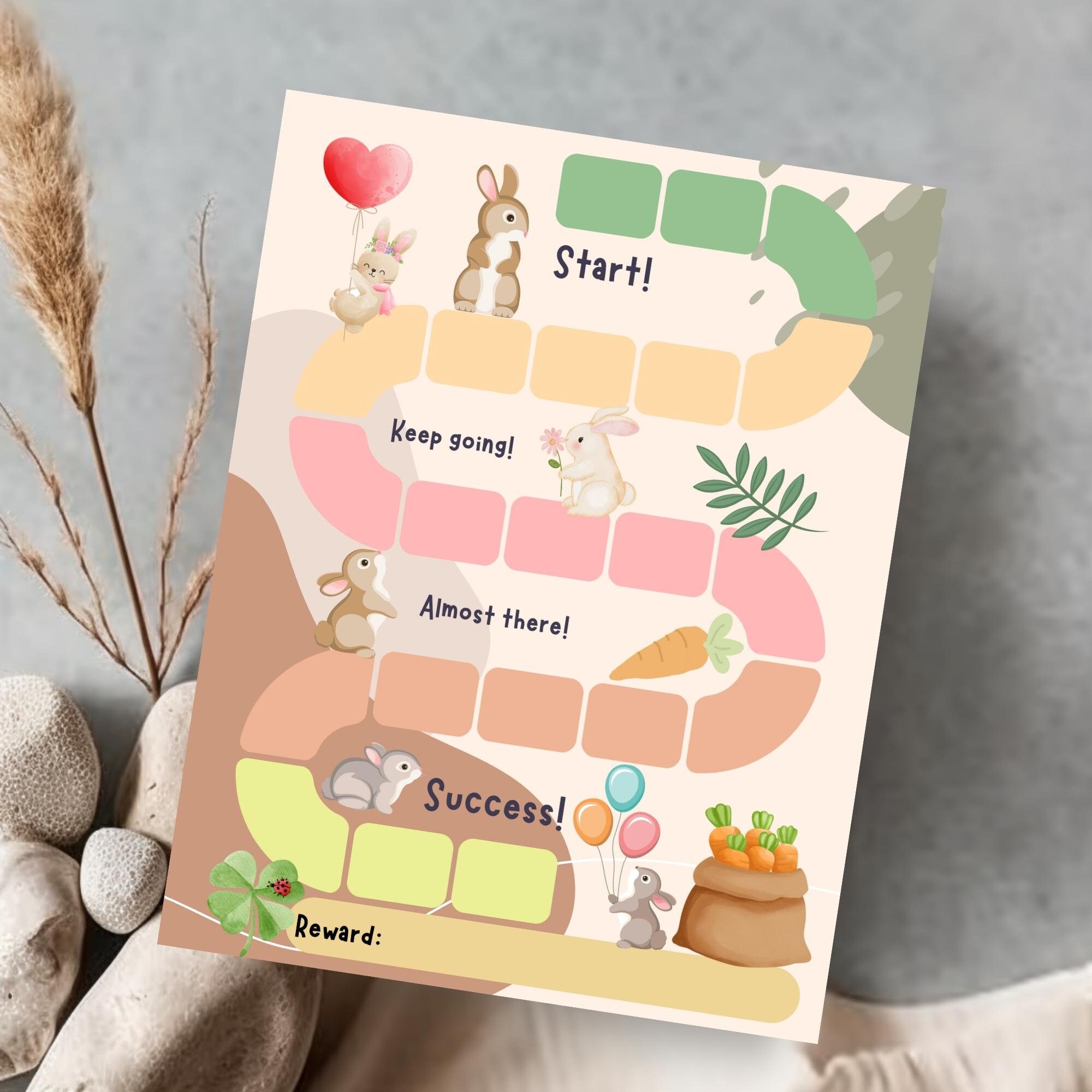 Rabbit Reward Chart for Kids With Printable Achievement Award and Idea ...