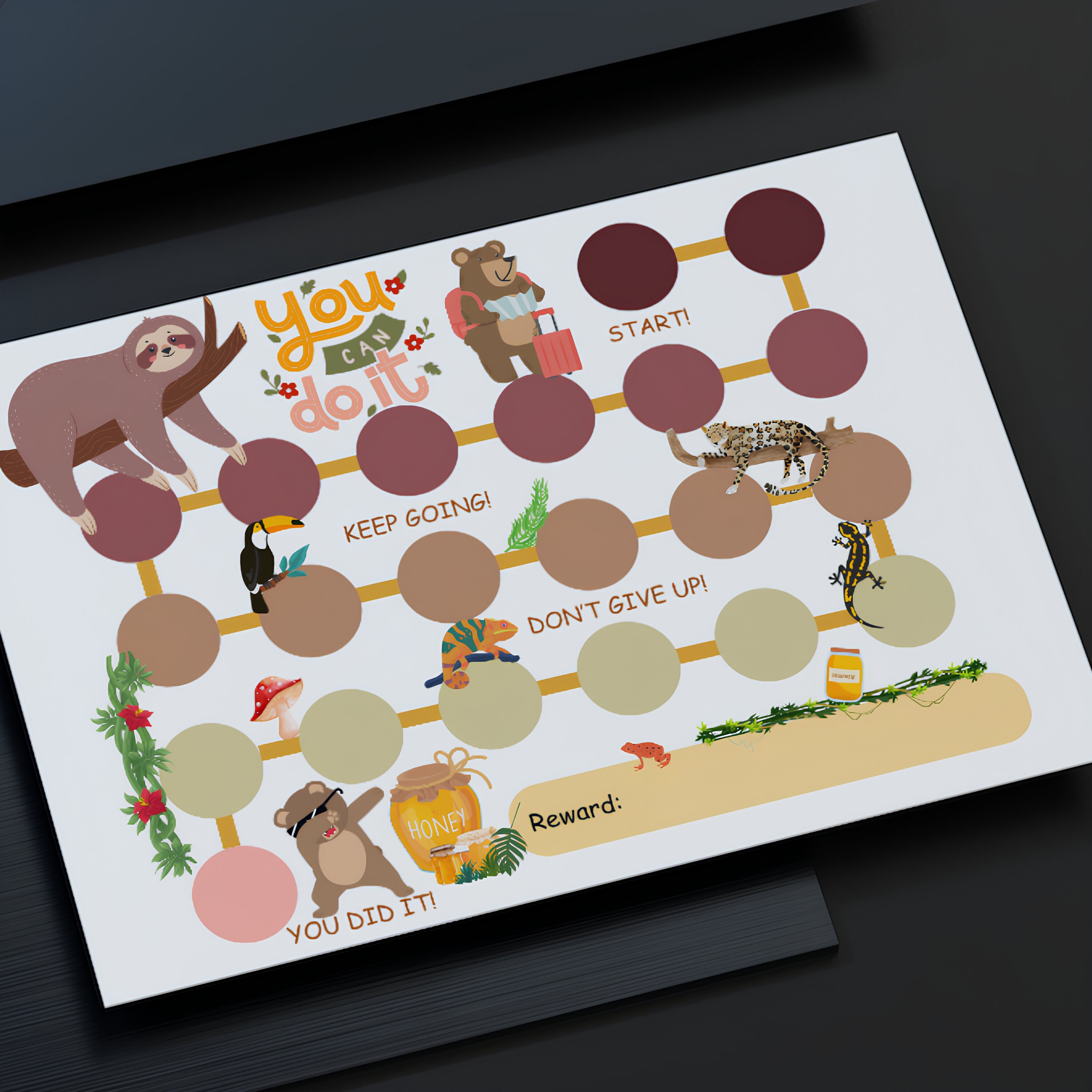 Rainforest Reward Chart for Kids With Printable Achievement Award and ...