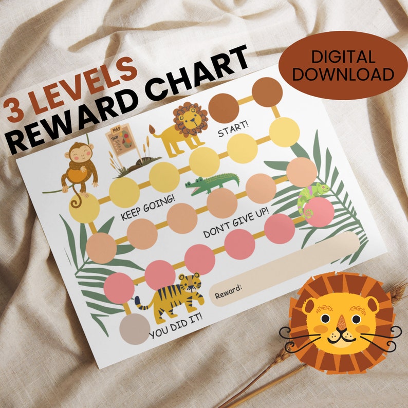 Zoo Reward Chart for Kids With Printable Achievement Award and Idea ...