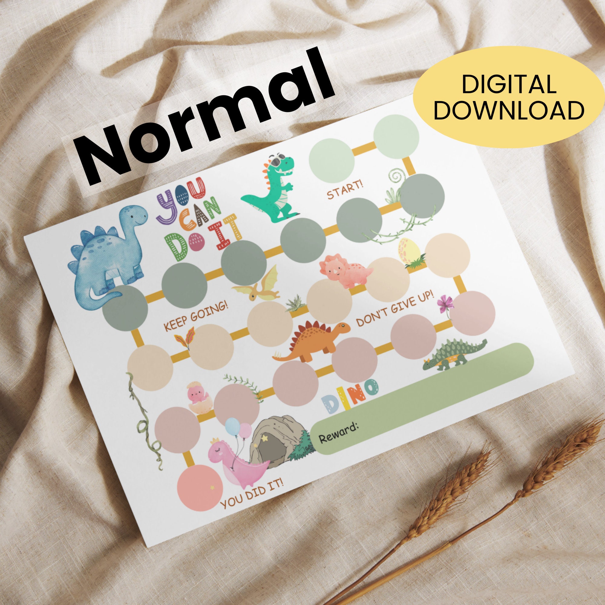 Dinosaur Reward Chart for Kids With Printable Achievement Award and ...