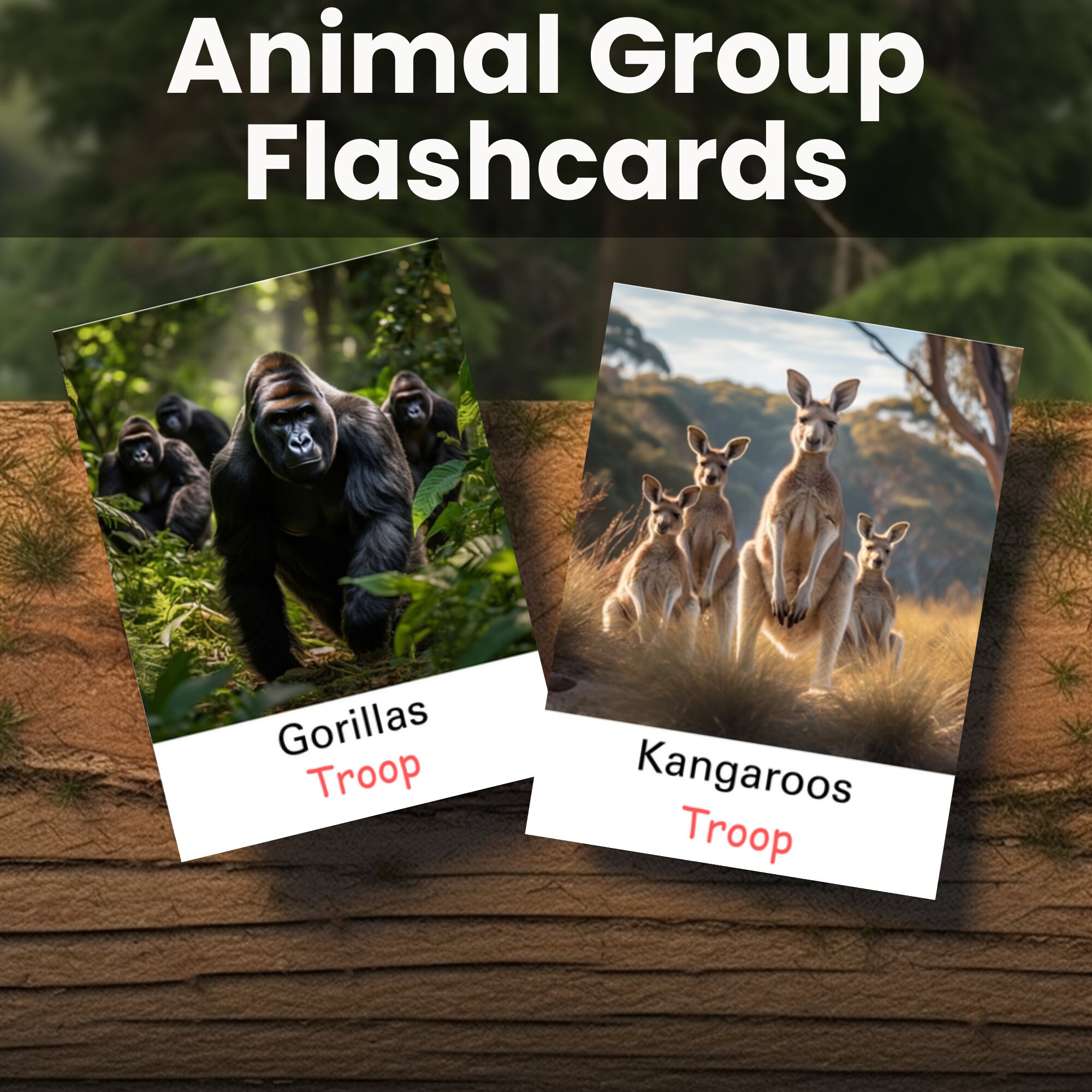 Animal Group Flashcards Educational Printable Flashcards for Kids ...