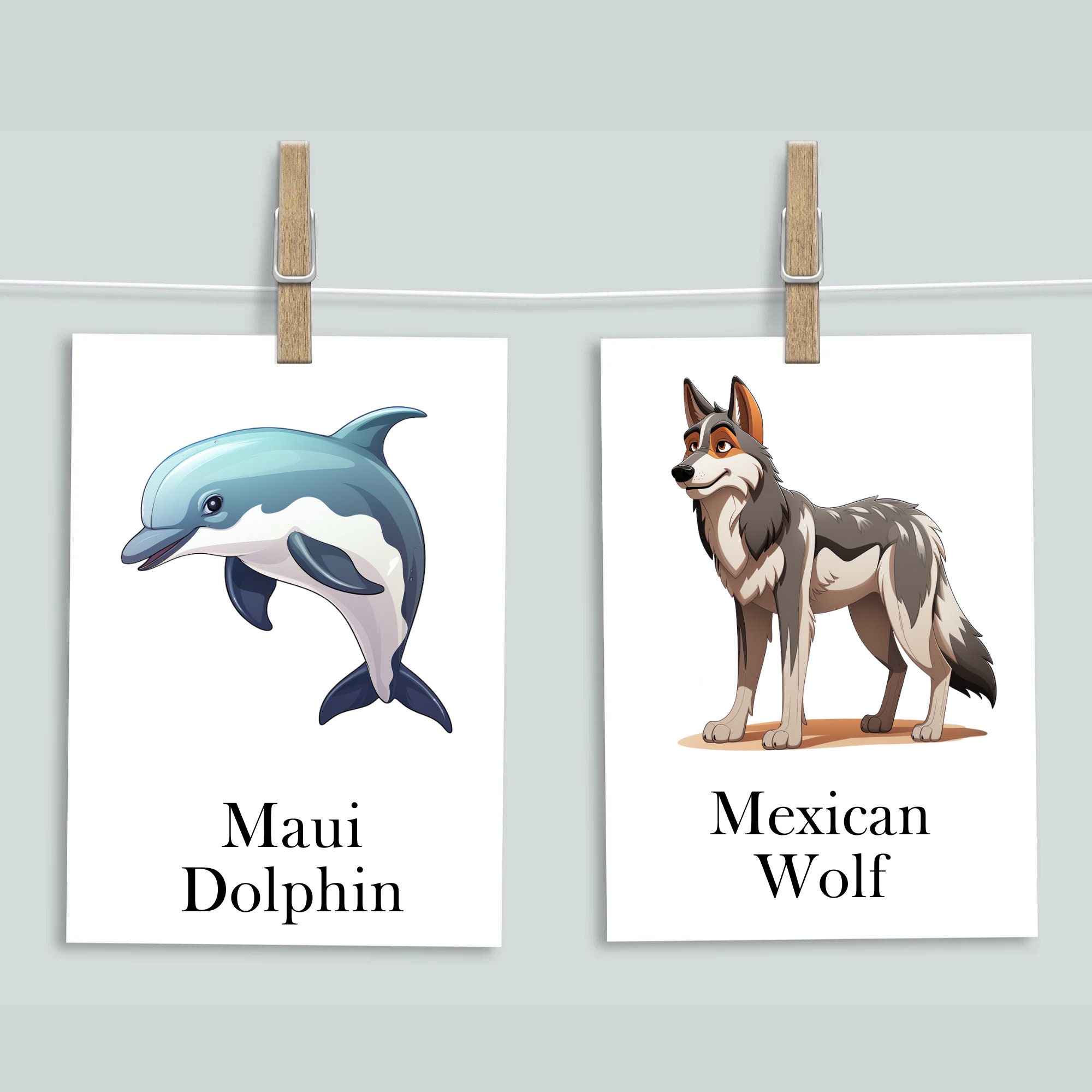 Endangered Printable Flash Cards Learning Tool for Education About Fun ...