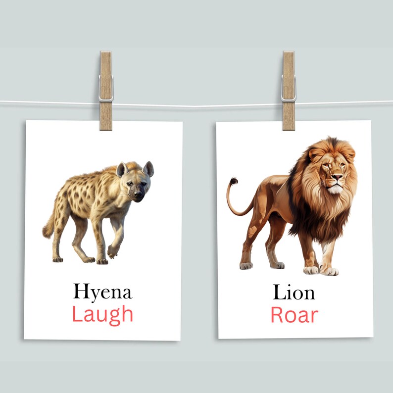 Animal Sound Printable Flash Cards Learning Tool for Education - Etsy