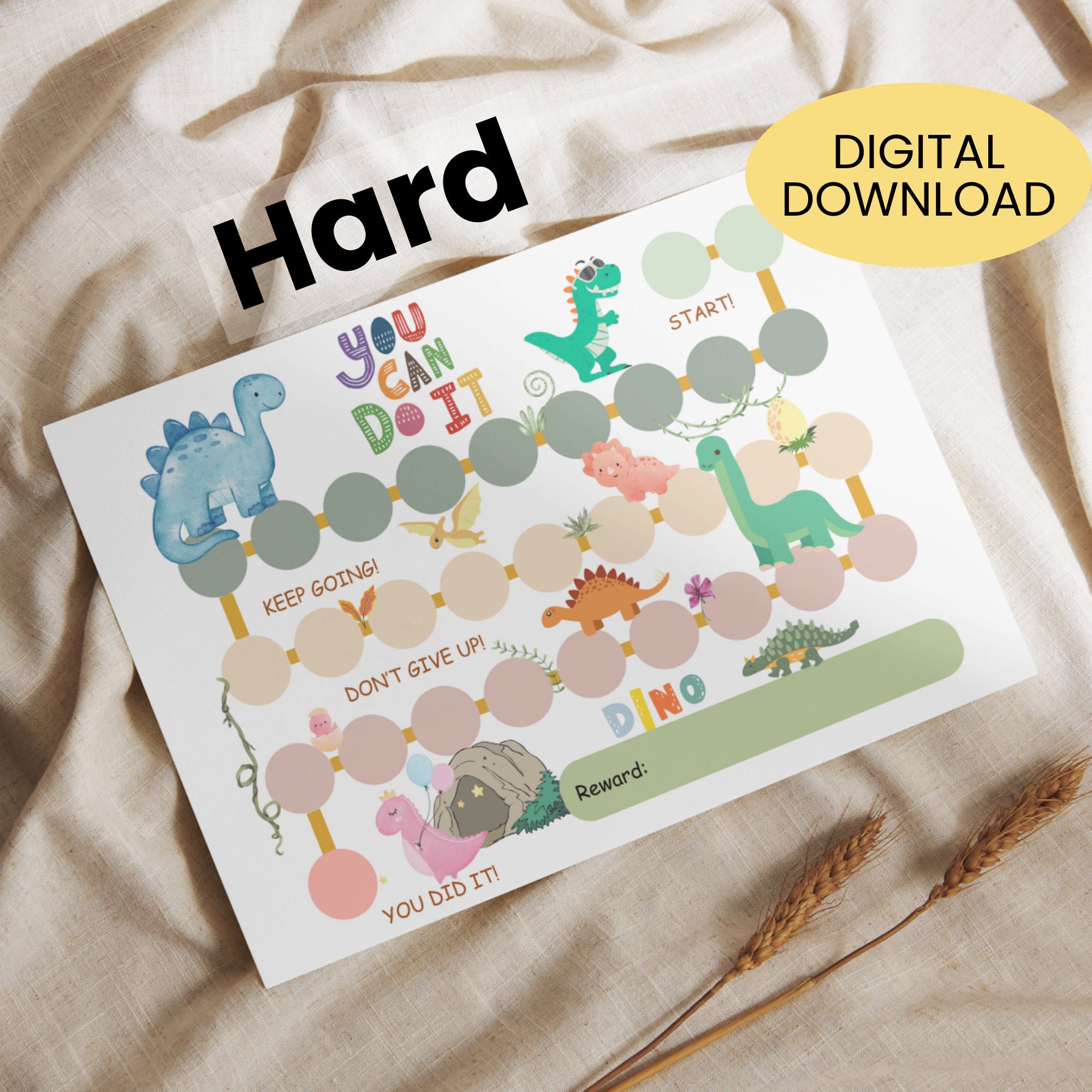 Dinosaur Reward Chart for Kids With Printable Achievement Award and ...
