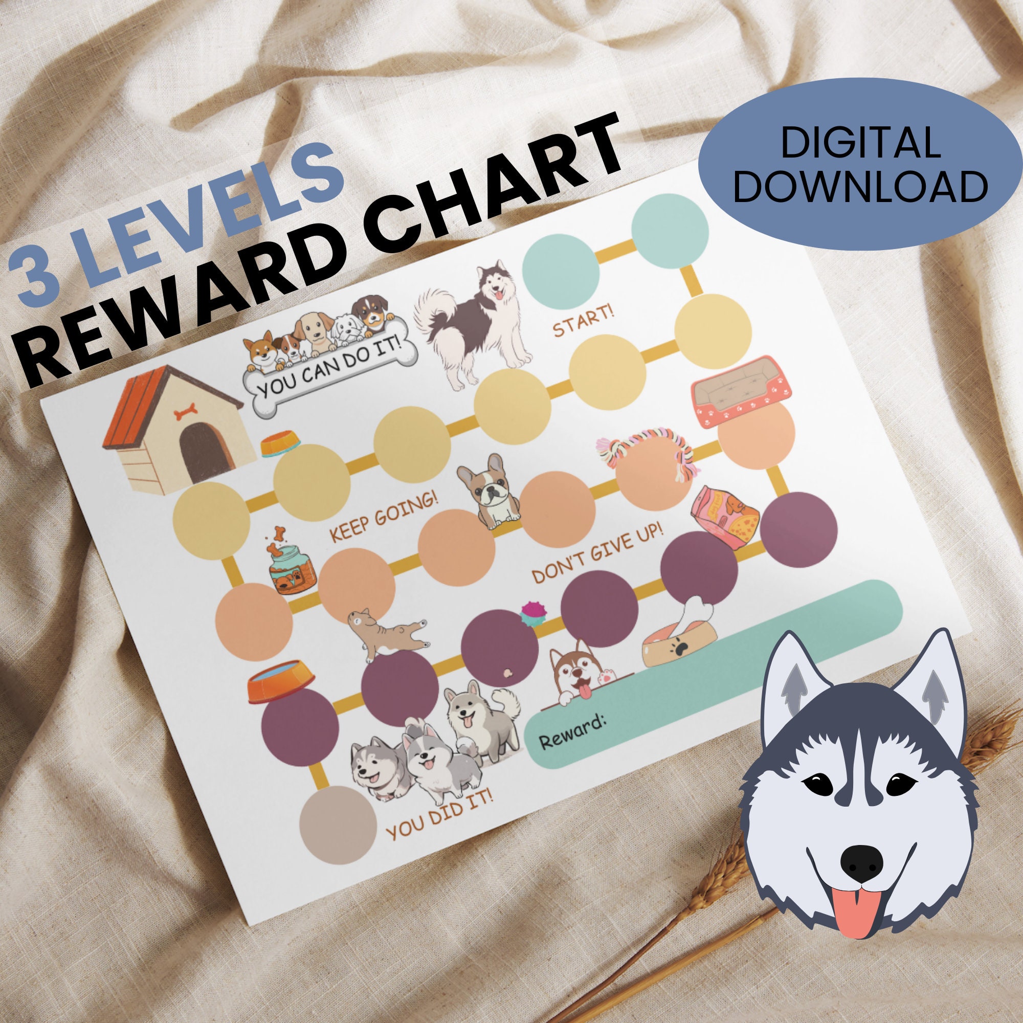 Dog Reward Chart for Kids With Printable Achievement Award and Idea ...