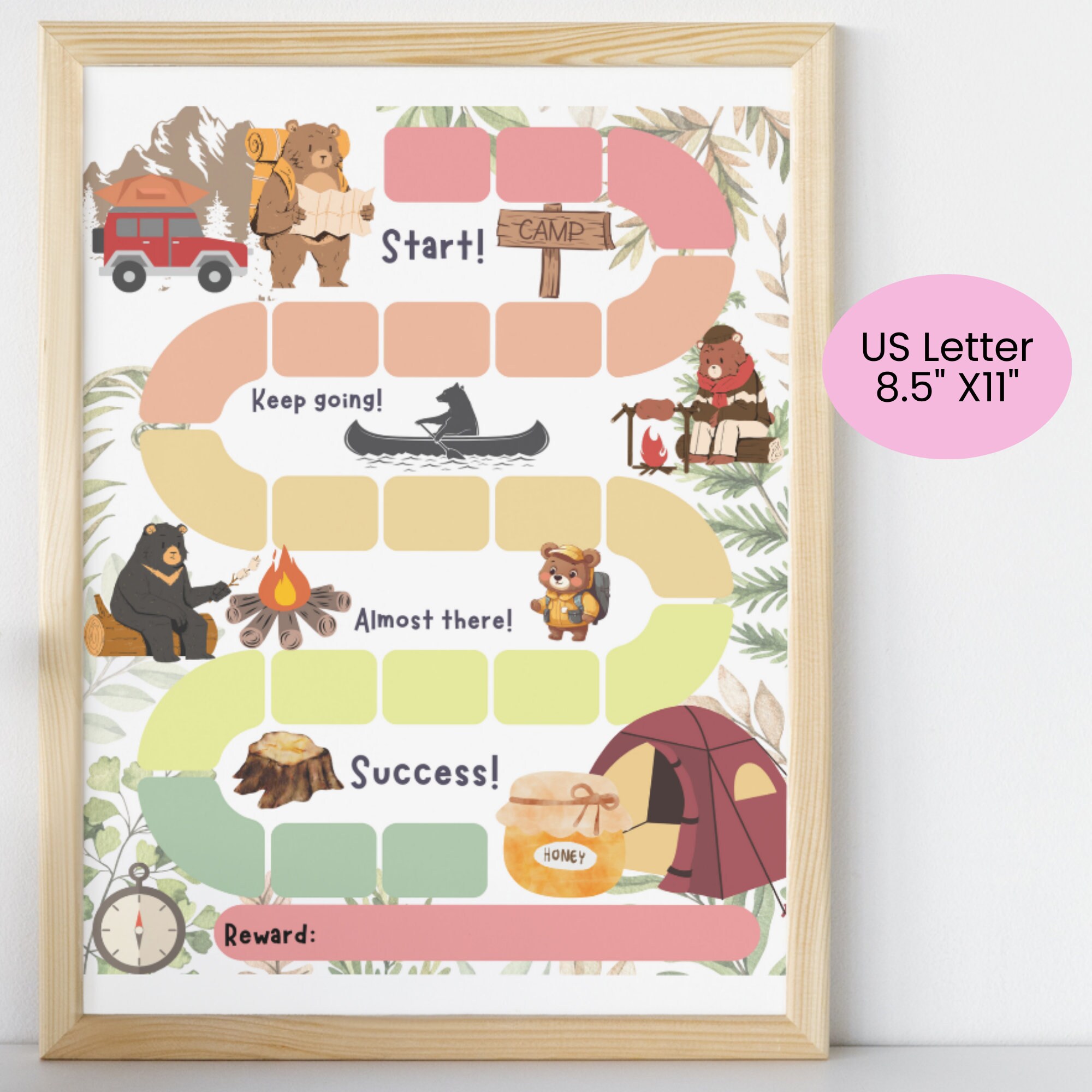 Bear Reward Chart for Kids With Printable Achievement Award and Idea ...