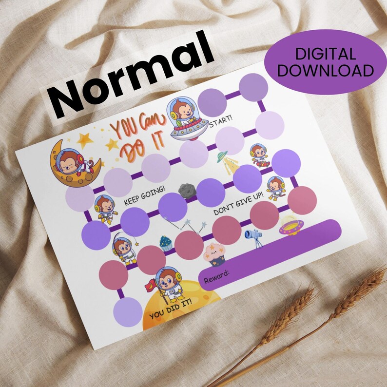 Monkey Astronaut Reward Chart for Kids With Printable Achievement Award ...