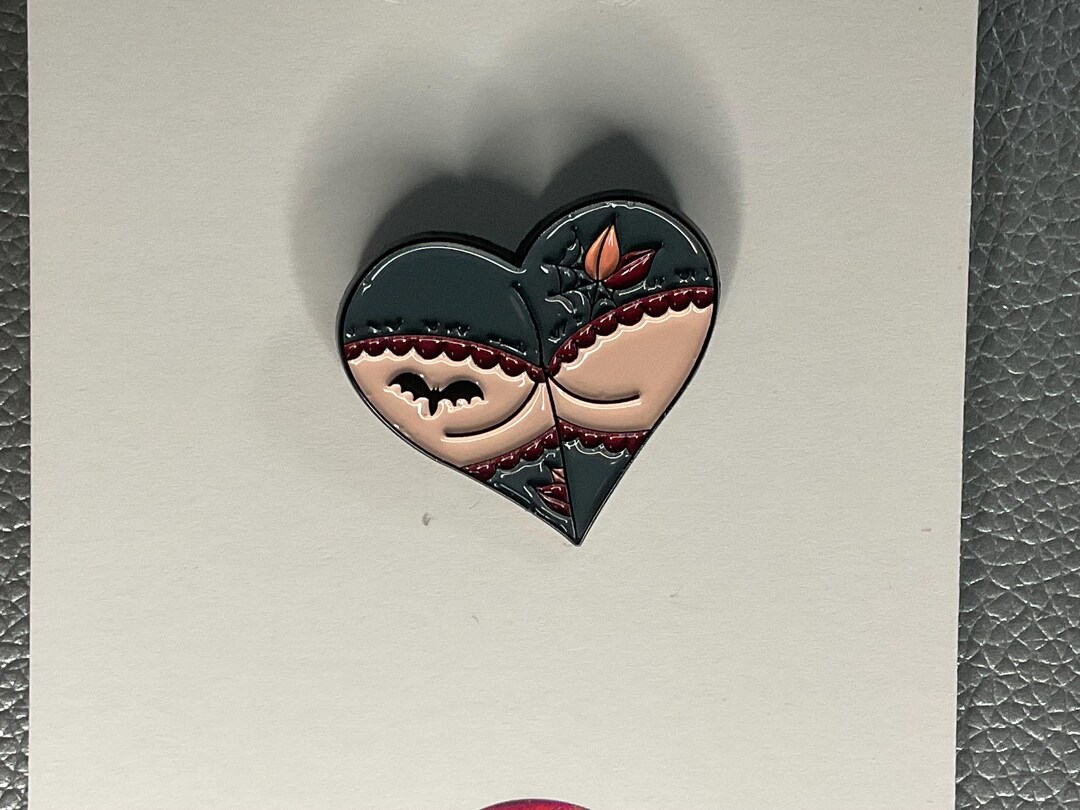 Goth Heart Booty Pin Enamel Pin Halloween Pin T Badges And Pins Etsy