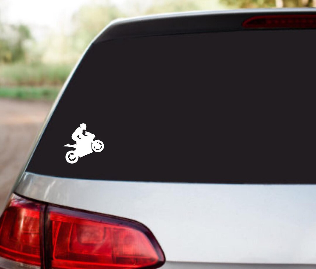 Biker Wheelie Decal - Etsy