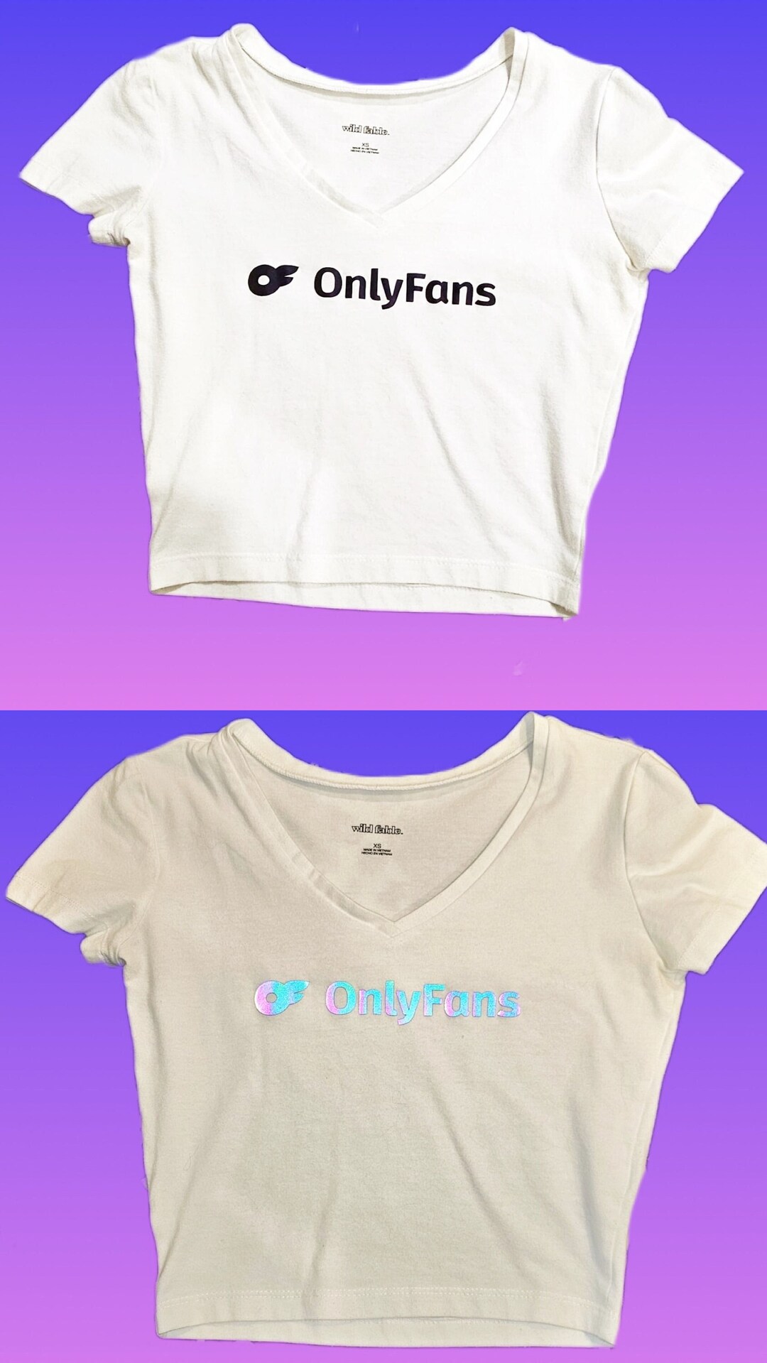 Iridescent Onlyfans Crop Top Shirt/ Onlyfans Crop Top - Etsy