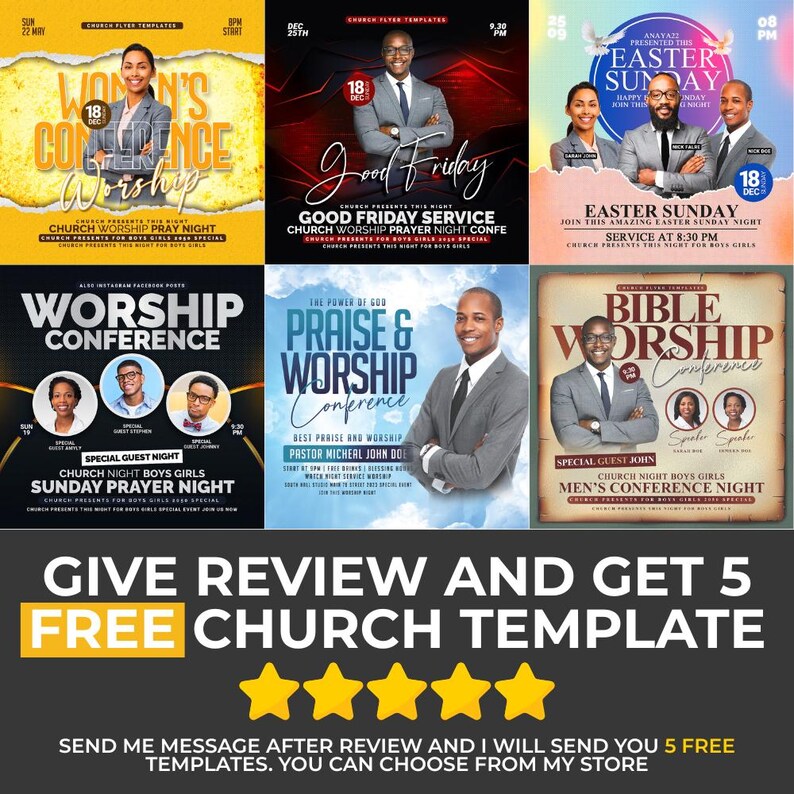 Palm Sunday Church Flyer Template Canva, Green Easter Service Flyer ...