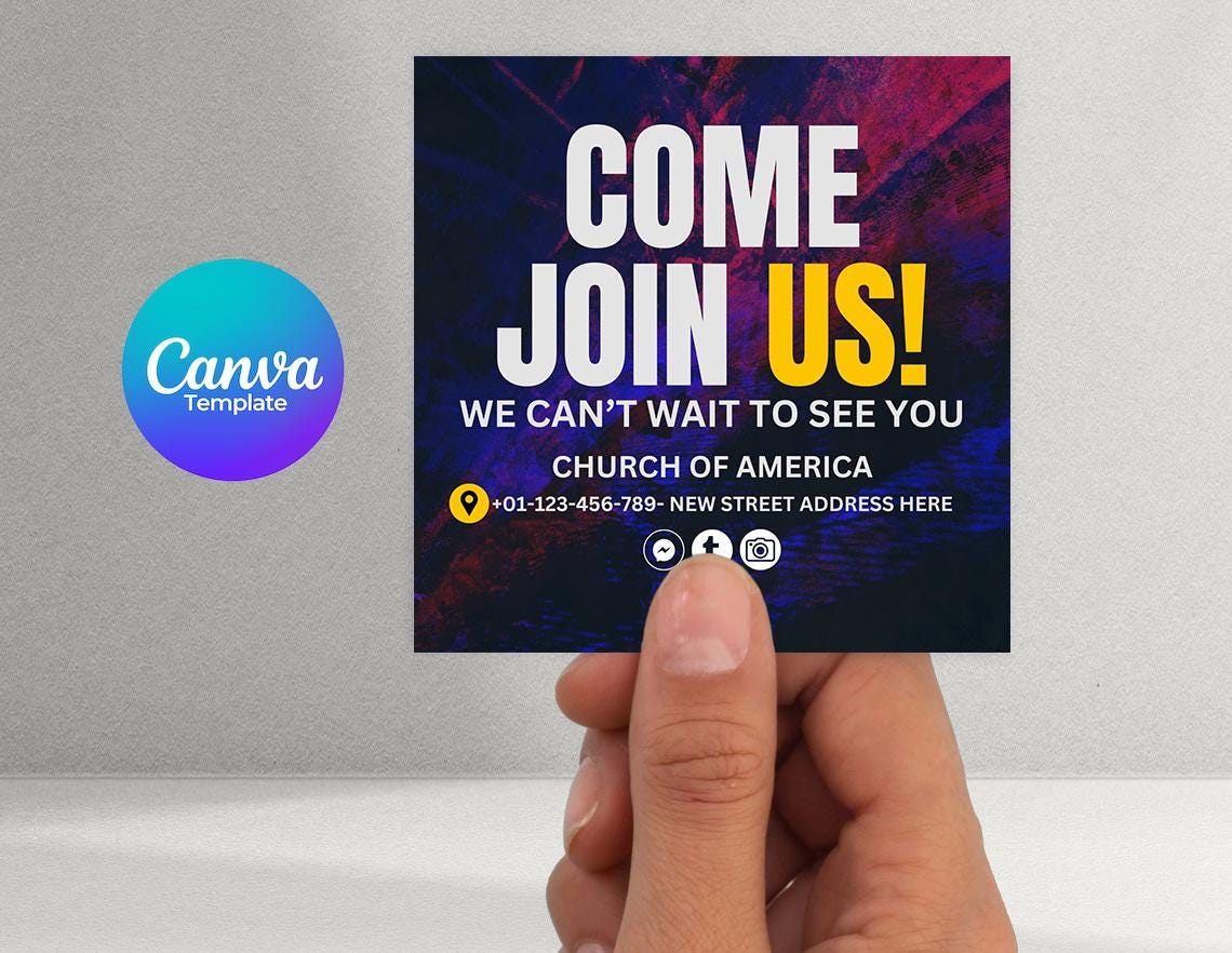 Church Invite Card Template, Church Invitation Card, Church Invitation ...