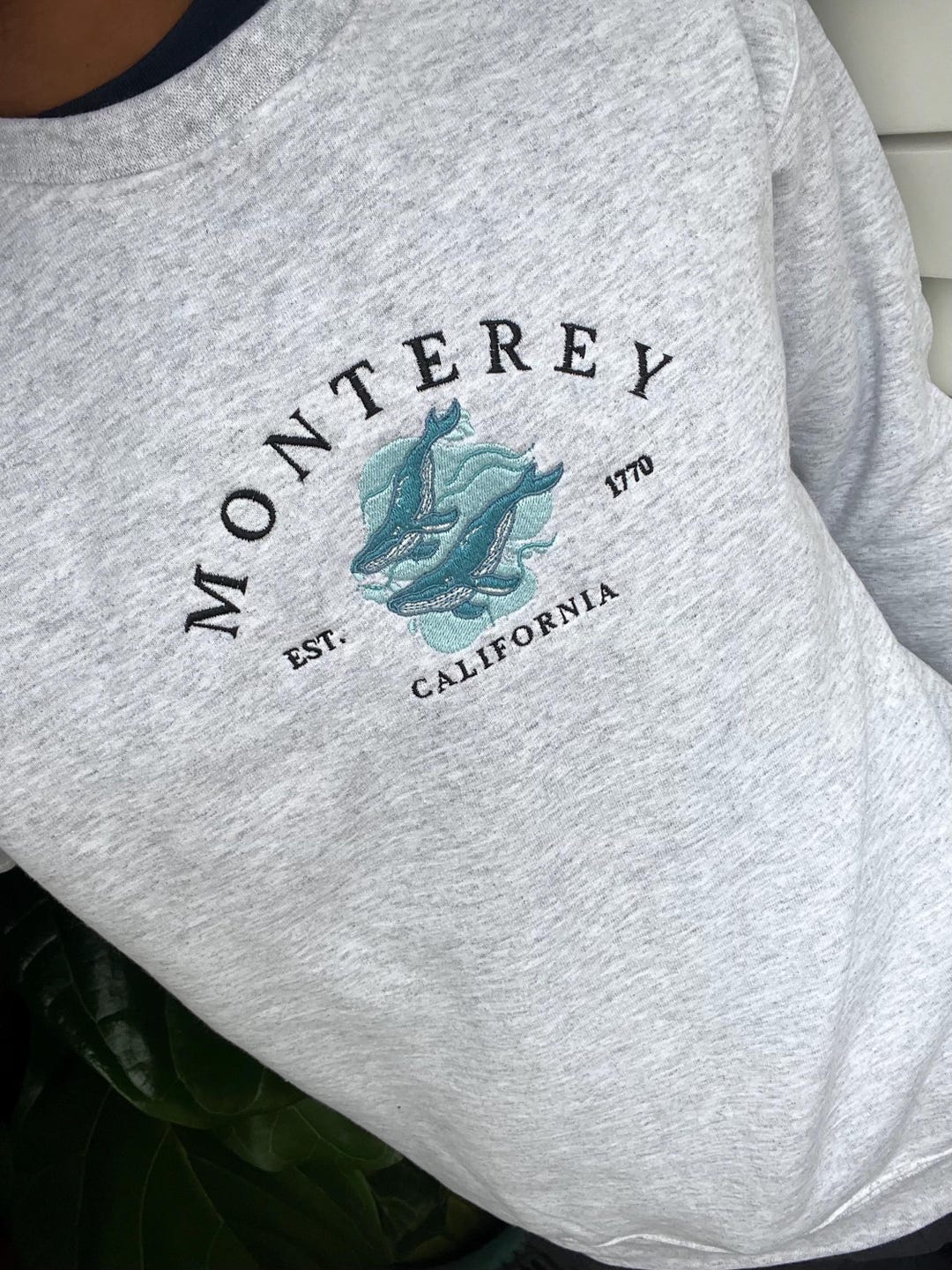 Monterey Bay, California Embroidered Sweatshirt – Coastal Design ...