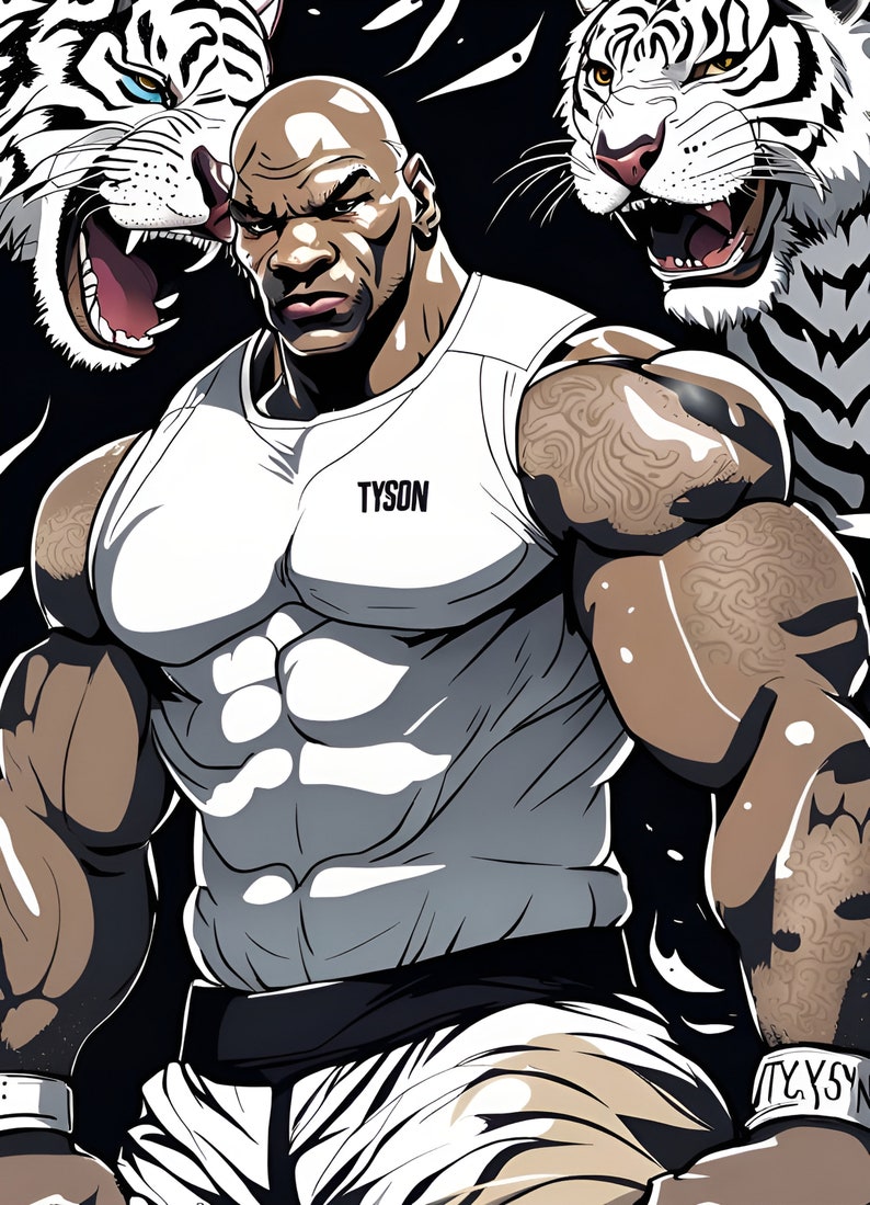 Mike Tyson Fan Made Anime Office Wall Decor - Etsy