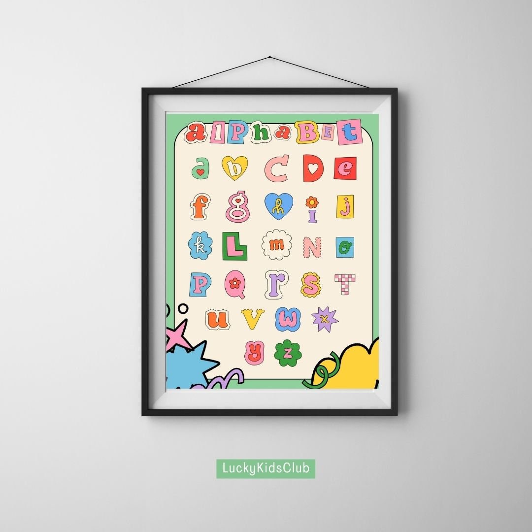 Retro Wonders Alphabet Poster Perfect for Nursery & Playroom Decor ...