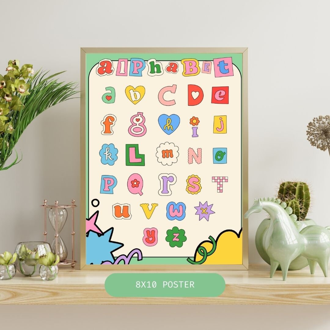 Retro Wonders Alphabet Poster Perfect for Nursery & Playroom Decor ...
