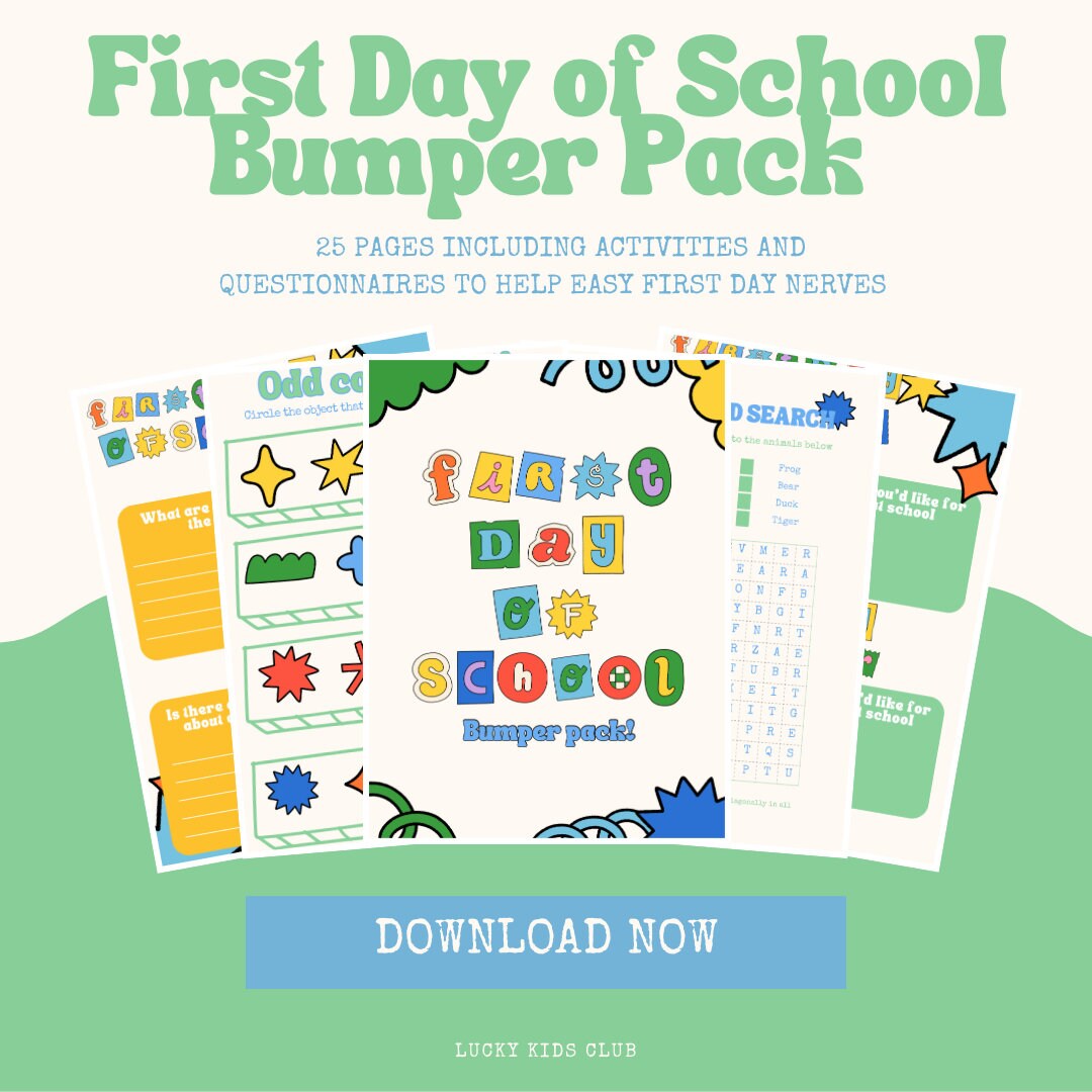 First Day of School Printable Pack With Fun Activities, Cute Photo ...