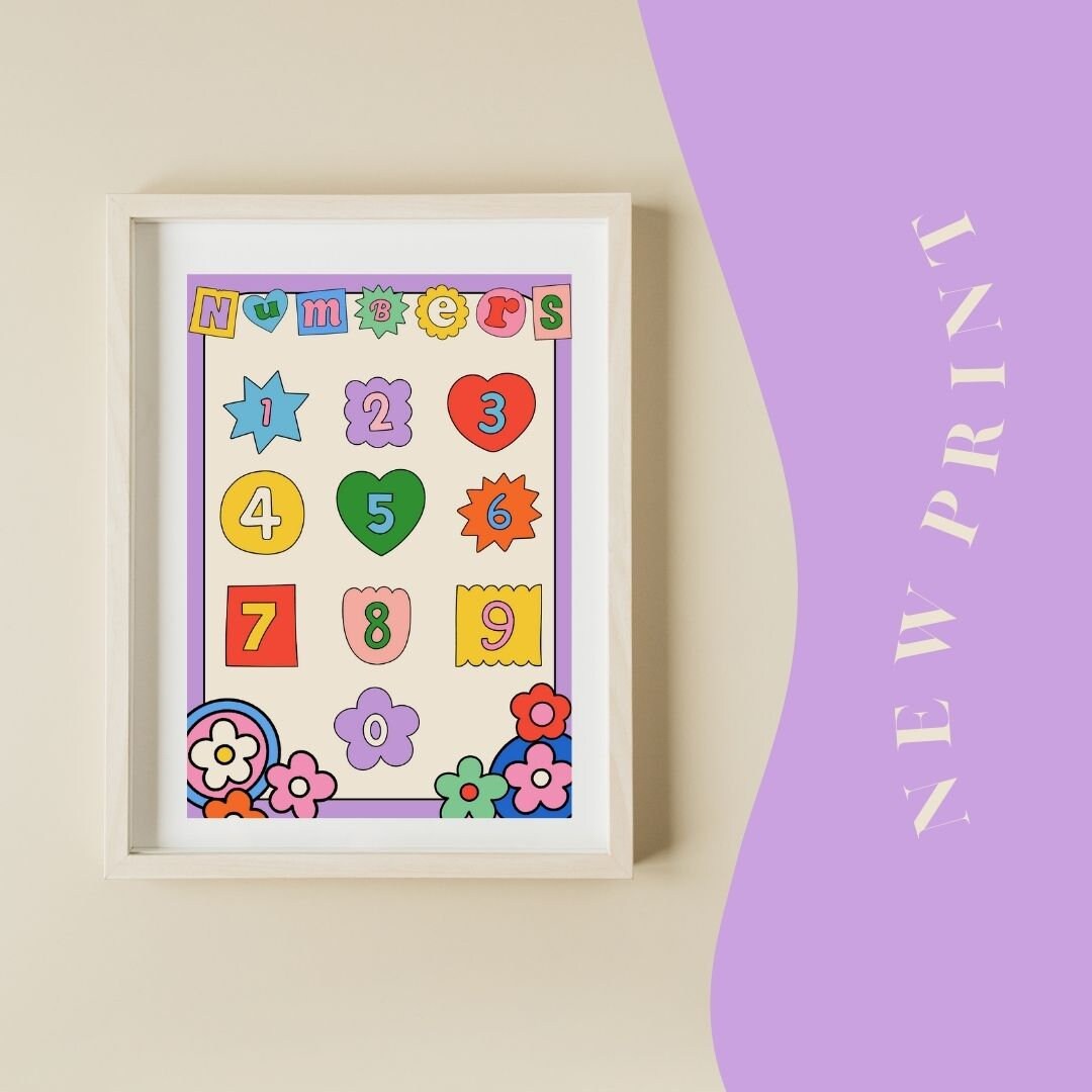 Retro Wonders Numbers Poster - Perfect for Nursery & Playroom Decor ...