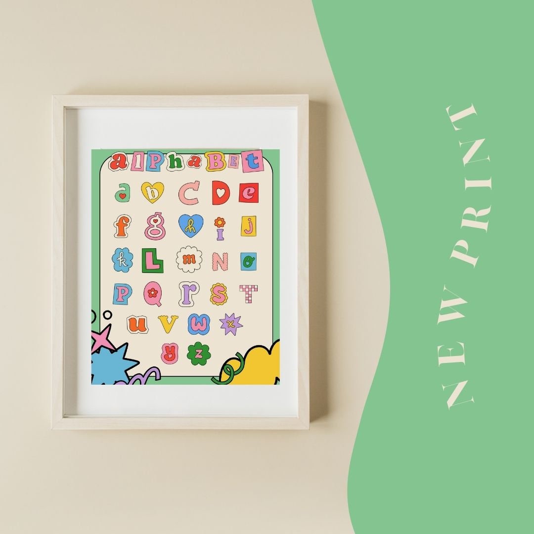 Retro Wonders Alphabet Poster Perfect for Nursery & Playroom Decor ...