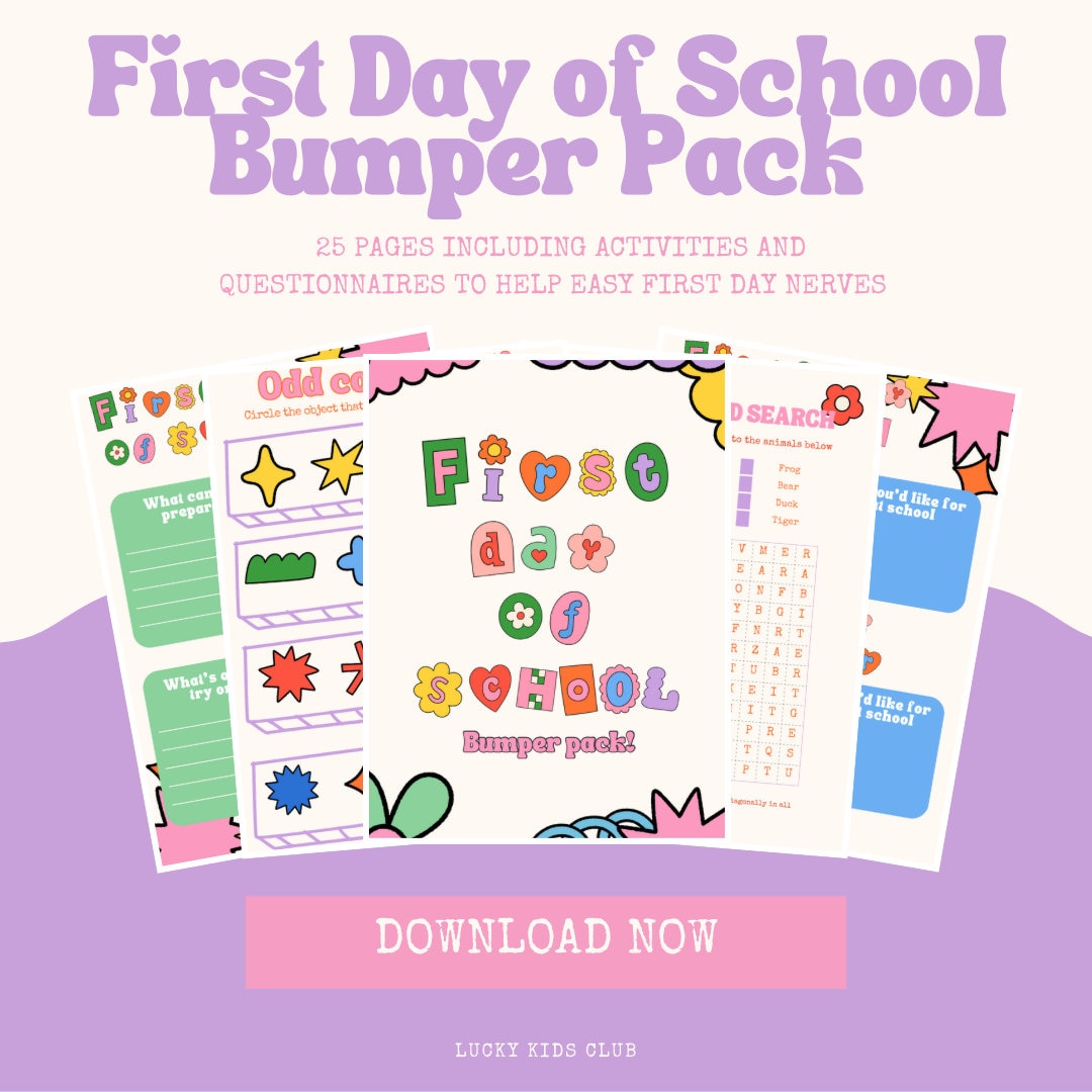 First Day of School Printable Pack With Fun Activities, Cute Photo ...