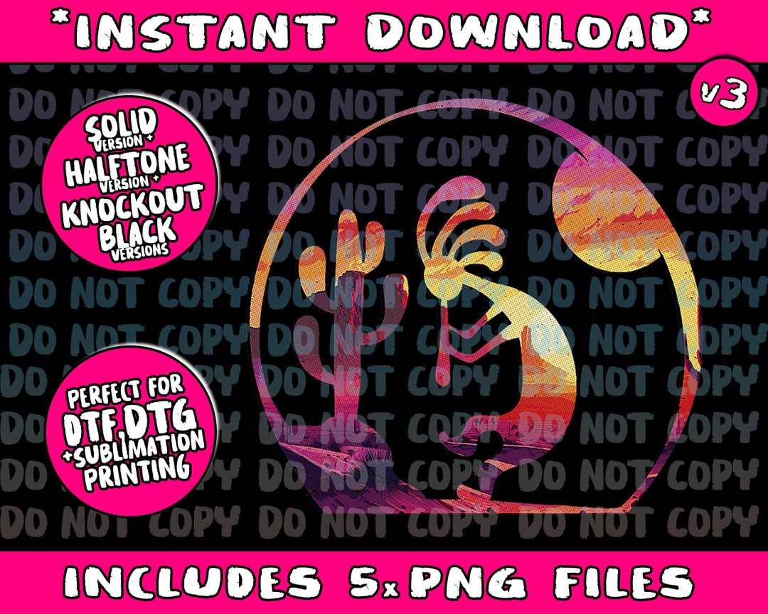 Vintage Native American Symbol Sunset Kokopelli Png Bundle, Trending ...