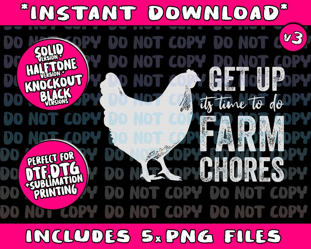 Get up Its Time to Do Farm Chores Png Bundle, Trending Png, Popular ...