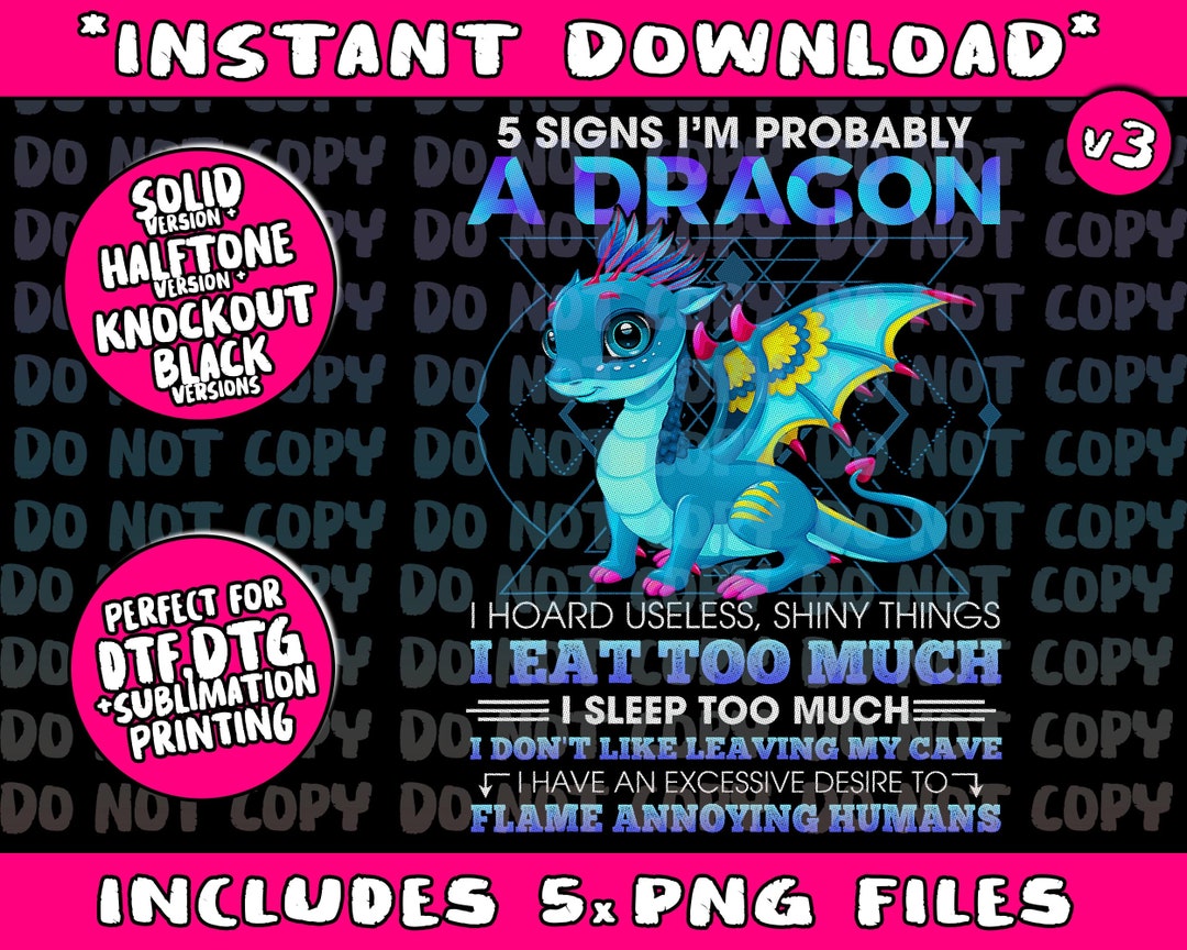 5 Signs I'm Probably A Dragon 2png Bundle, Trending Png, Popular ...