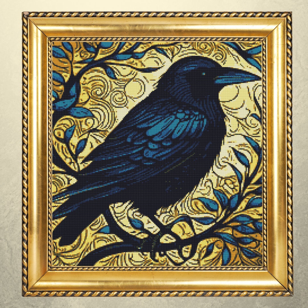 Mystical Raven Cross Stitch Pattern DIY Embroidery PDF - Etsy