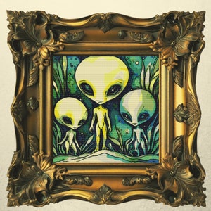 Alien Family Cross Stitch Pattern, Pattern Keeper Compatible, Intricate ...