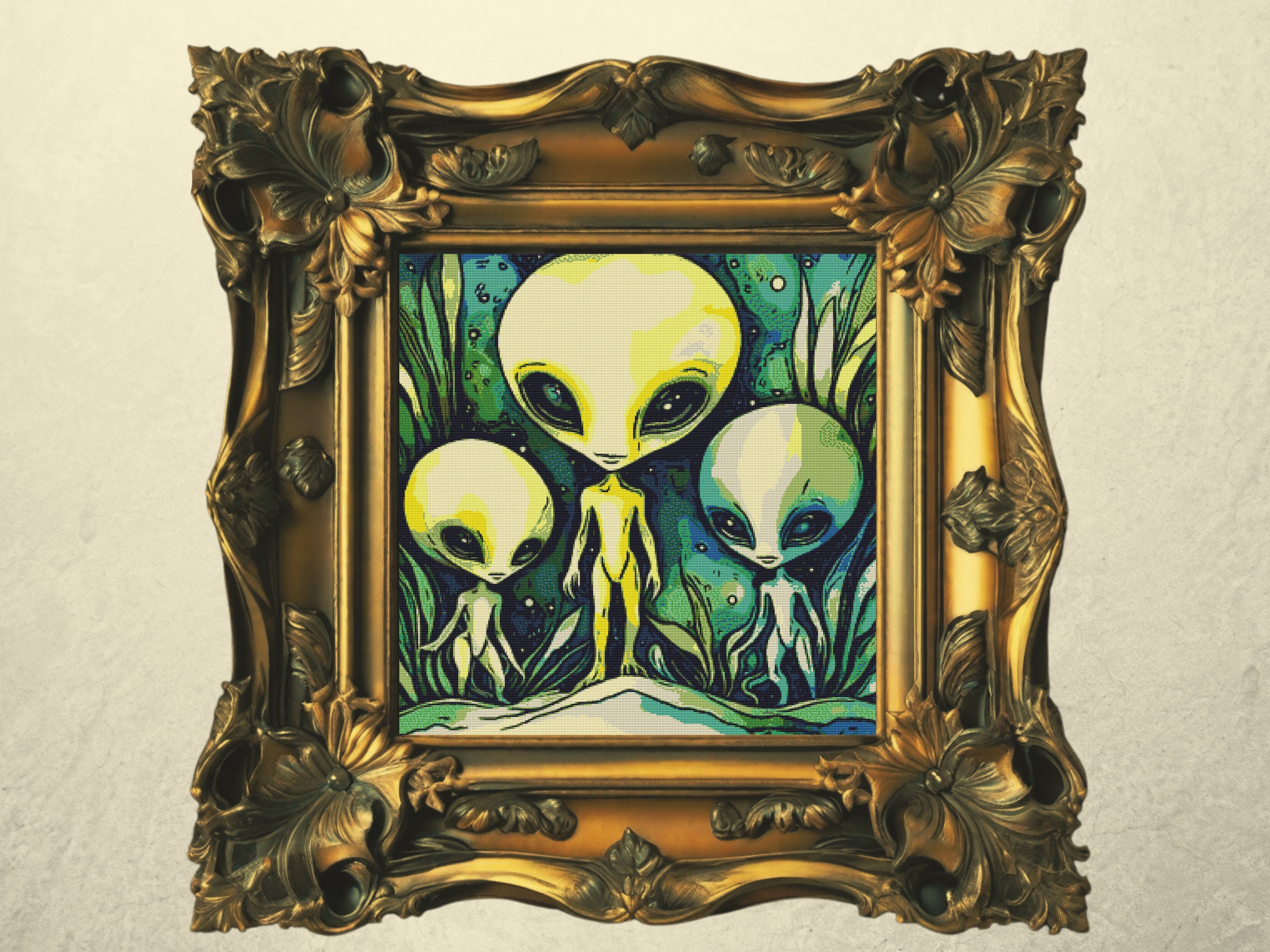 Alien Family Cross Stitch Pattern, Pattern Keeper Compatible, Intricate ...
