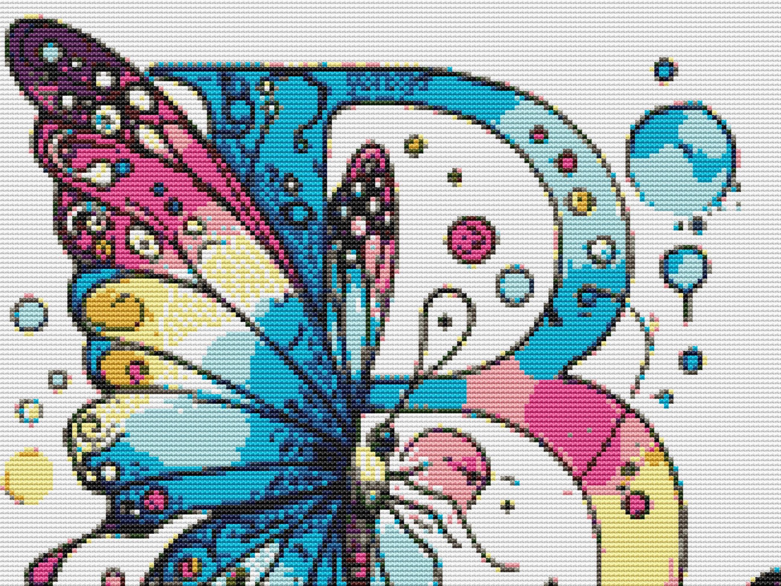 ASL Alphabet Cross Stitch Pattern, Butterfly Letter B, Sign Language ...