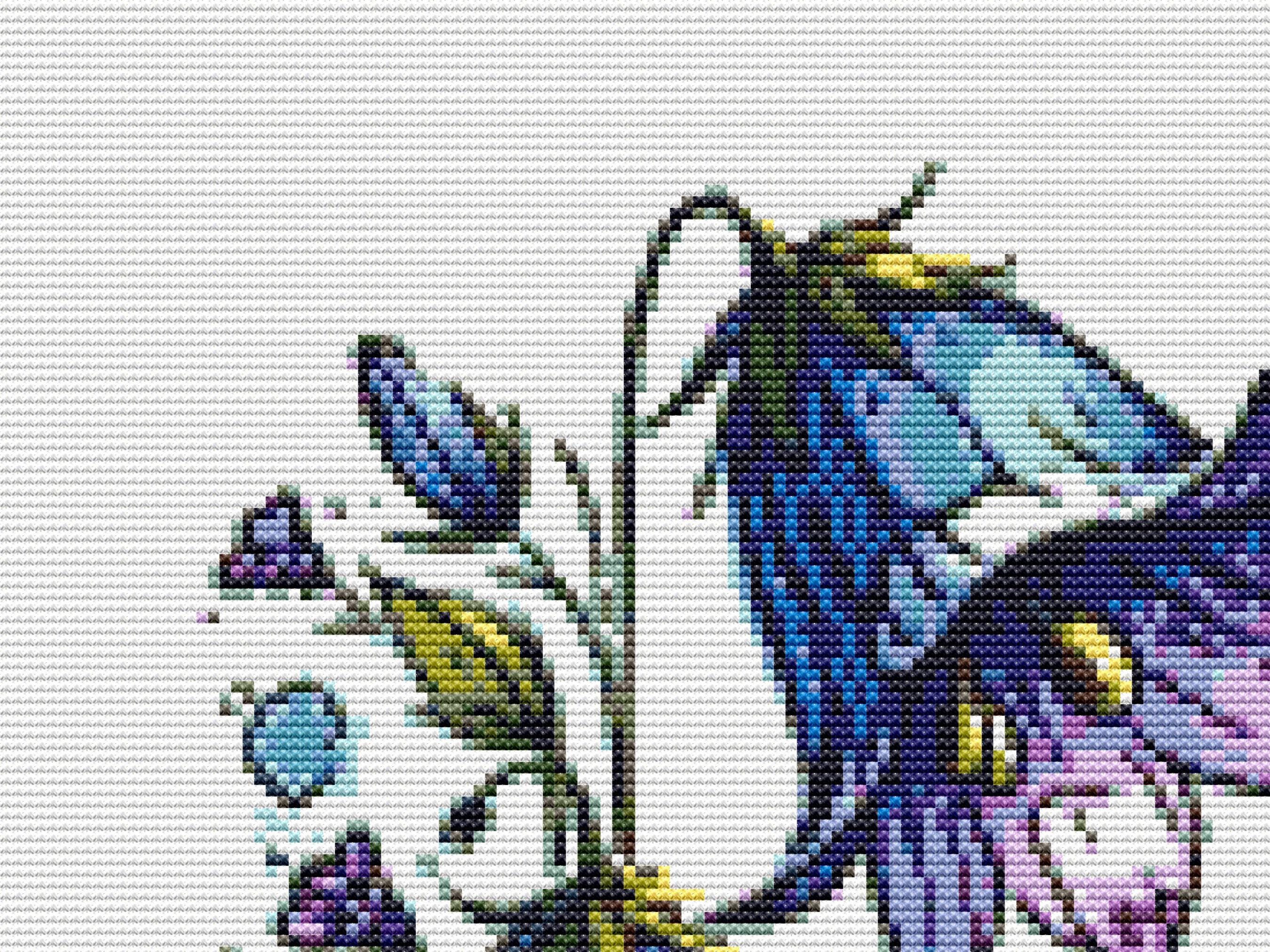 Bellflower Monogram Cross Stitch Pattern – Elegant Floral Letter B ...