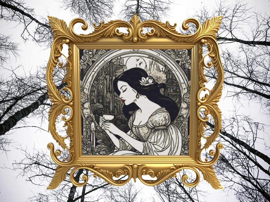 Snow White Cross Stitch Pattern - DIY Embroidery - Fairy Tale Princess ...