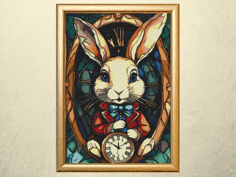 White Rabbit Cross Stitch Pattern, Alice in Wonderland Themed ...