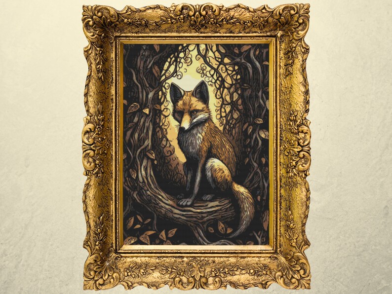 Fox Cross Stitch Pattern Woodland Scene Design Beginner Friendly ...