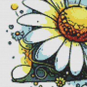 Daisy Monogram Cross Stitch Pattern – Bright Floral Letter D Design for ...
