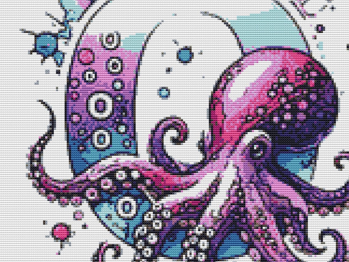 Octopus Alphabet Cross Stitch Pattern PDF | ASL Sign Language Letter O ...