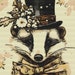 Dapper Badger Cross Stitch Pattern, Elegant Animal Design, Pattern ...