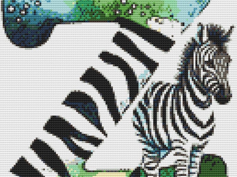 Zebra Alphabet Cross Stitch Pattern PDF | ASL Sign Language Letter Z ...