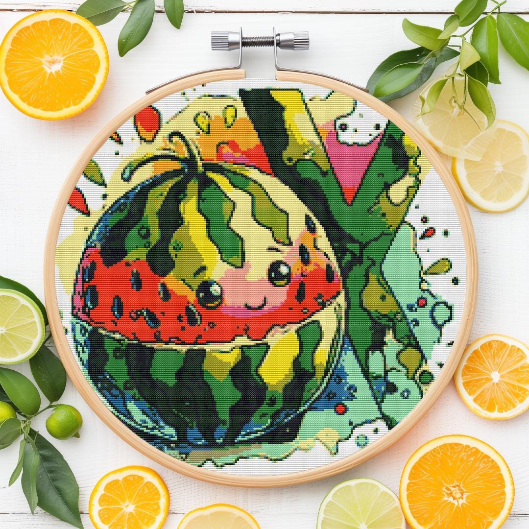 Xigua Cross Stitch Pattern, Exotic Fruit Alphabet, Pattern Keeper ...