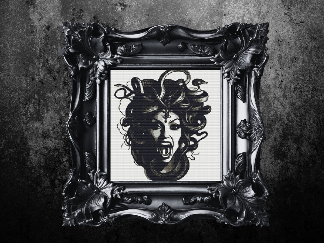 Medusa Cross Stitch Pattern Greek Mythology Stitching Mythical Creature ...