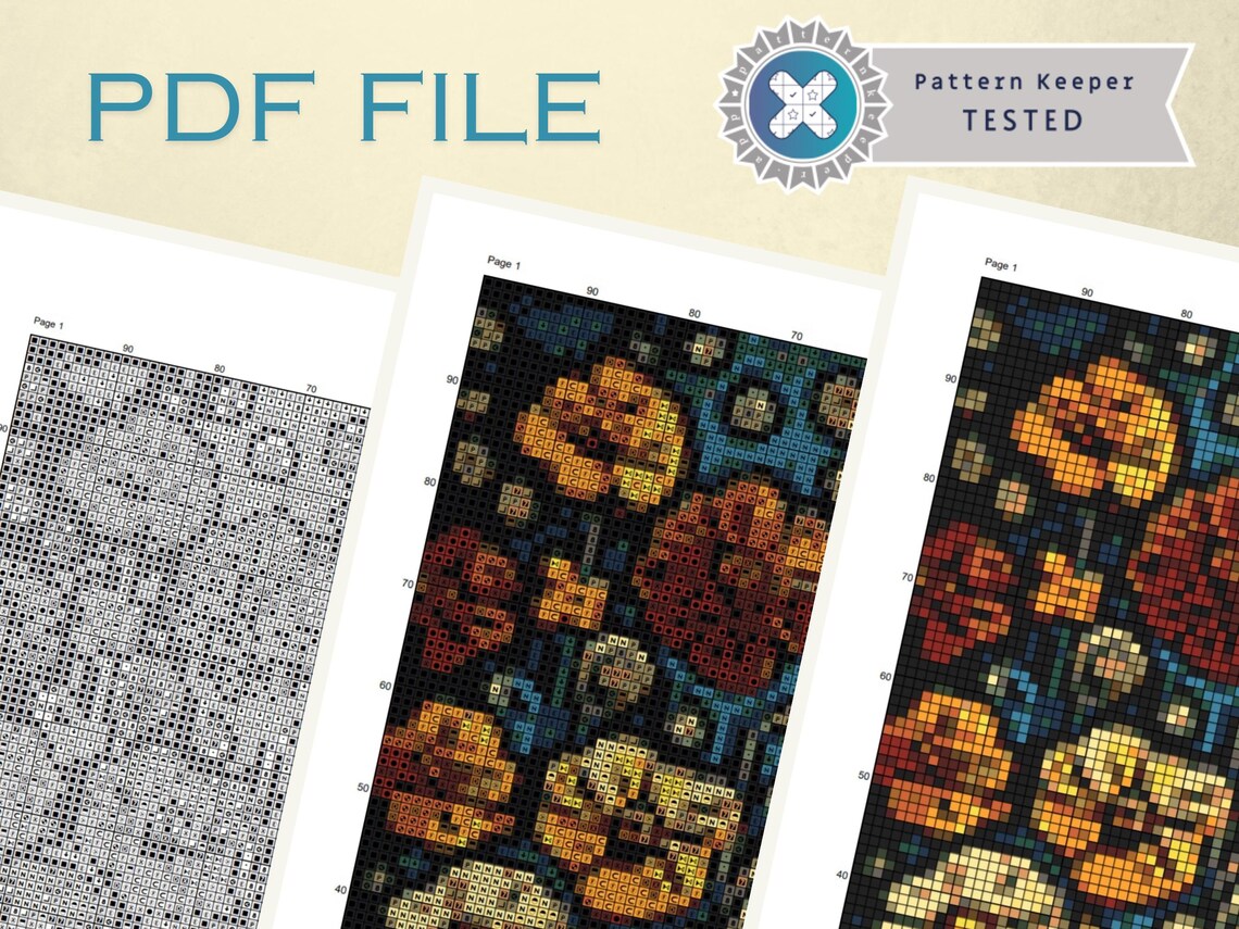 Golden Retriever Cross Stitch Pattern PDF | Floral Dog Embroidery ...