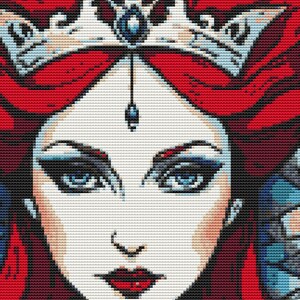 Red Queen Cross Stitch Pattern, Alice in Wonderland Embroidery Design, Majestic DIY Needlework ...